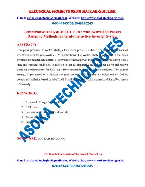 Ppt Comparative Analysis Of Lcl Filter With Active And Passive Damping Methods For Grid