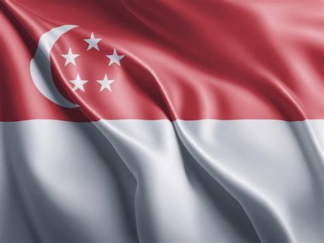 Premium Photo Singapore Flag Flutter And Waving