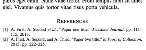 Bibliographies Limiting The Number Of Authors In The References With