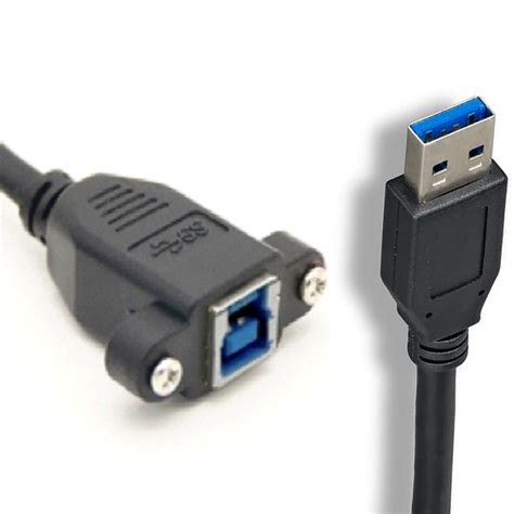 3ft Usb 30 A Male To B Female Panel Mount Cable With Hex Nut Eaglegcom