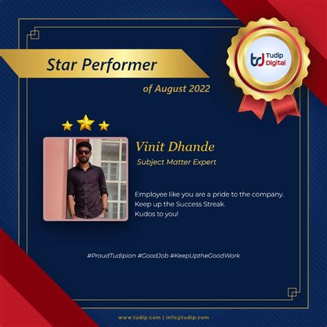 Vinit Dhande On Linkedin Thanks Tudip Technologies For This