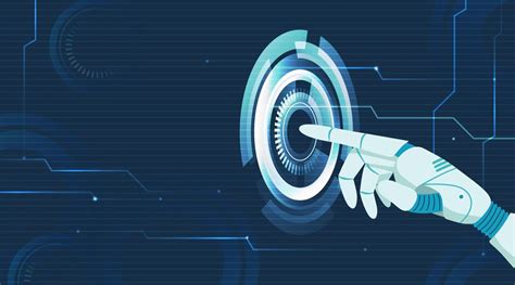 Premium Vector Artificial Intelligence Touching Digital Interface Bionic Hand Pointing Gesture