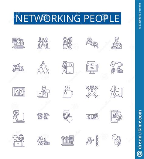 Networking People Line Icons Signs Set Design Collection Of Networking People Connections