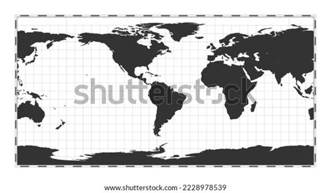Vector World Map Equirectangular Plate Carree Stock Vector Royalty