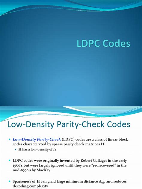 Ldpc Coding Pdf Low Density Parity Check Code Applied Mathematics