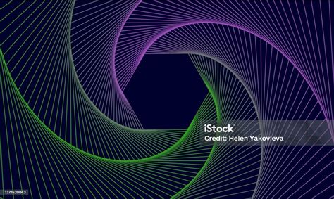 나선형 육각형 방사형 음파 기하학적 패턴 소용돌이 선과 파도 배너 소음에 대한 스톡 벡터 아트 및 기타 이미지 소음 나선형