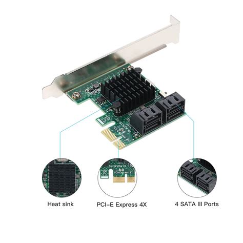 PCI E SATA III Ports Adapter Card PCI Express To SATA Controller Card SATA Expansion Card With