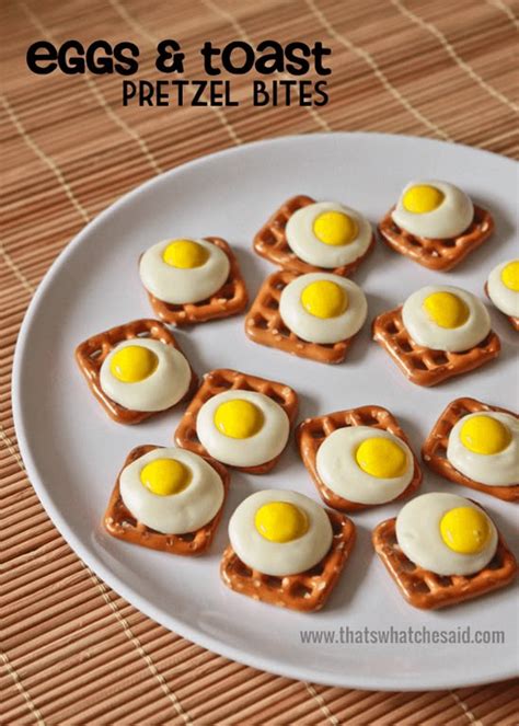 Eggs And Toast Pretzel Bites Recipe Candy Recipes Snacks Pretzel
