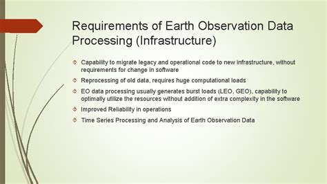 Earth Observation Data Processing Cloud Requirements And Research