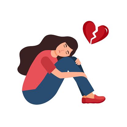 Broken Heart Woman Concept Sad And Unhappy Woman Sitting On A Floor