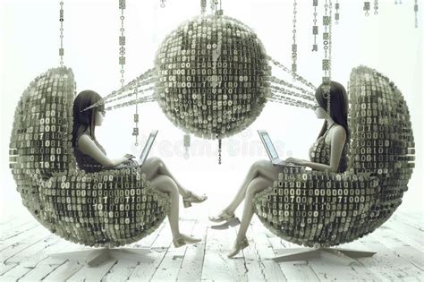 Vibrant 3d Cartoon Of Two Professionals With Laptops And A Data Sphere In A Pixar Inspired Style