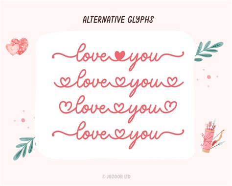 Script Font Font With Hearts Font With Tails Heart Font Etsy