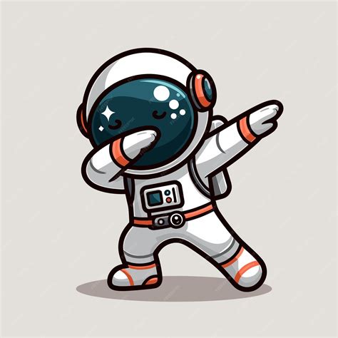 Premium Vector Astronaut Dabbing Pose Cartoon Illustration Flat