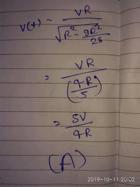 A Rod AB Is Moving On A Fixed Circle Of Radius R With Constant Velocity As Shown In The Figure