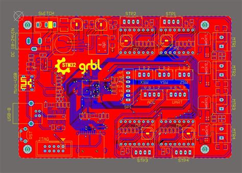 【p480】基于stm32f103四轴数控 cnc 控制器pcb及原理图 电子电路 索炜达电子