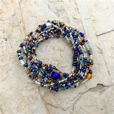 Long Murano Glass Seed Bead Wrapping Bracelet Or Necklace Beaded