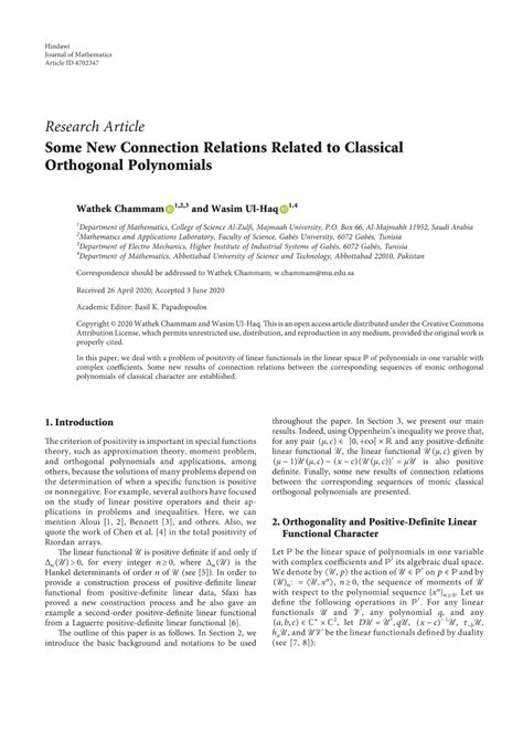 Pdf Some New Connection Relations Related To Classical Orthogonal