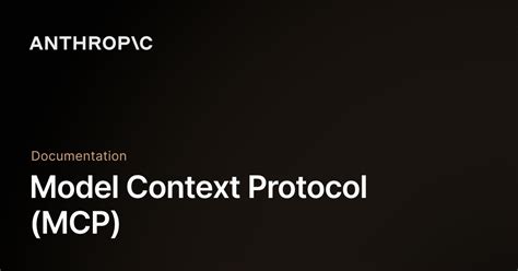 model context protocol mcp anthropic