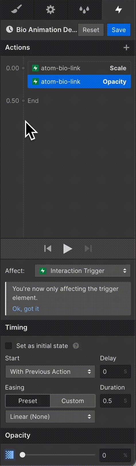 Help My Webflow Animation Isnt Working Properly