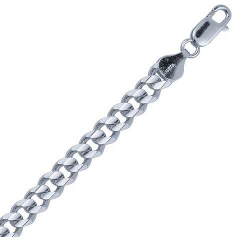 Cur160c 6mm Italian Rhodium Plated Sterling Silver Concave Curb Chain