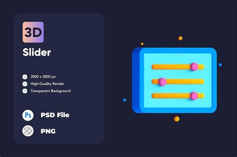 premium psd 3d icon illustration slider mixer setting