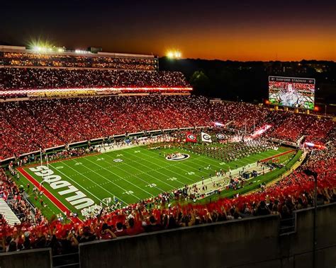 Sanford Stadium At Night When The Lights Went Out In Ugas Sanford