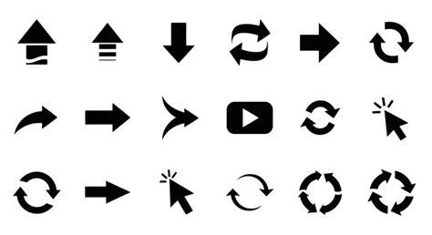 Collection Of Directional Arrows Symbols And Icons Premium Vector