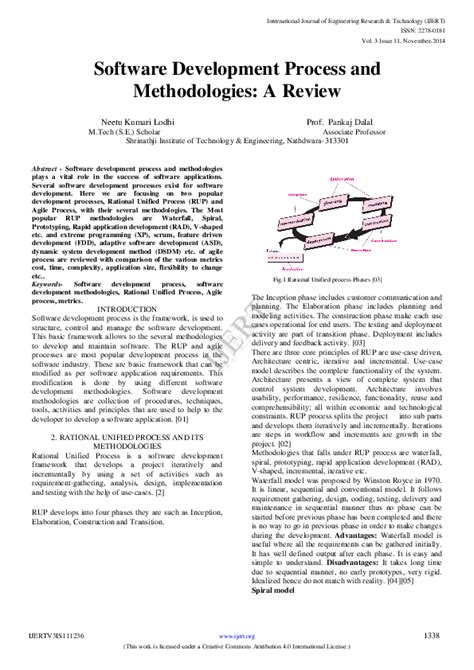Pdf Software Development Process And Methodologies A Review