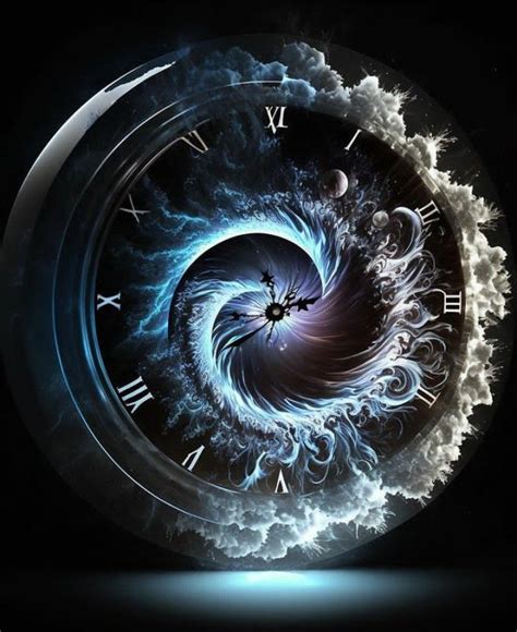 Yin Yang Clock With Wave In The Sky