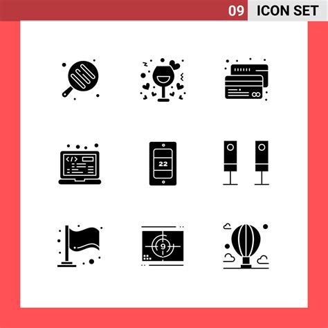 9 Universal Solid Glyph Signs Symbols Of Sun Html Credit Programming Coding Editable Vector