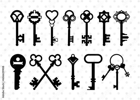 Vintage Keys Svg Keys Silhouette Lock Key Svg Auto Keys Svg Almirah Key Svg Home Keys Svg