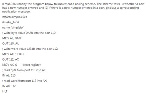 Emu8086 Modify The Program Below To Implement A