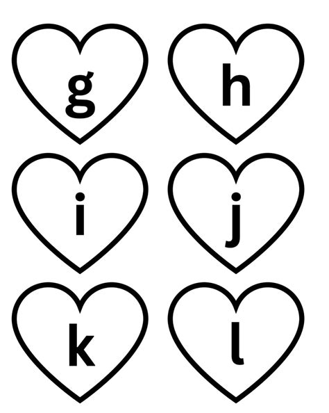 Alphabet Coloring Page For Valentines Day Heart Shaped Letters