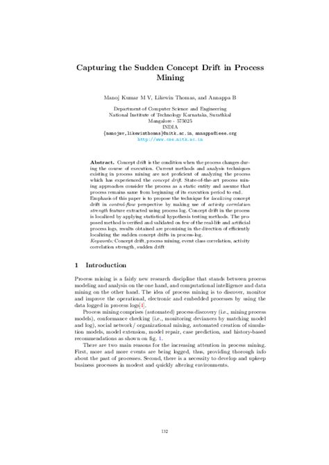 Pdf Capturing The Sudden Concept Drift In Process Mining