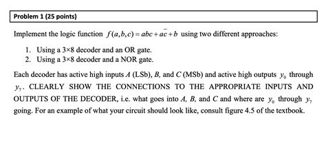 Solved Problem Points Implement The Logic Function Chegg Com