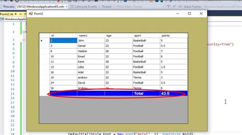 Vb Net Populate Data From Sql In Datagridview And Add Row Total With Condition In The Footer
