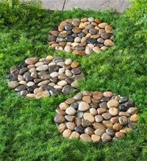 One Allium Way® River Rock Stepping Stones Set Of 3 For Outdoor Garden