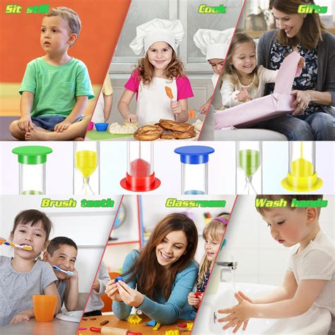 24 Pcs 5 Minute Sand Timer Colored Plastic Hourglass Timer Classroom Sand Timers