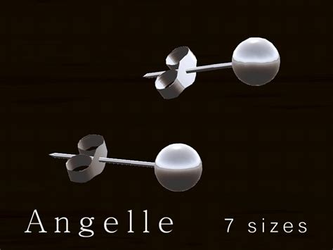 Second Life Marketplace Angelle Ball Stud Earrings ~ 7 Sizes ~ Silver