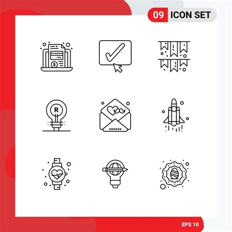 9 Thematic Vector Outlines And Editable Symbols Of Day Idea Celebrate Genuine Brand Editable