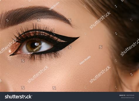 Closeup Woman Eye Sexy Eyeliner Golden Stock Photo Shutterstock