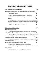 MACHINE LEARNING EXAM Pdf MACHINE LEARNING EXAM Data Wrangling And Data Cleaning