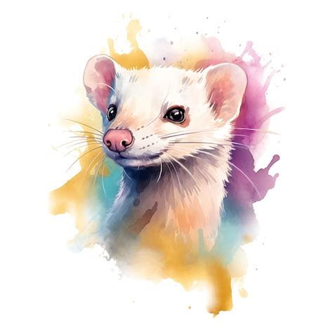Weasel In Pastel Colors Premium Ai Generated Image