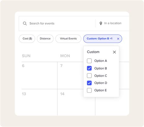 Filter Bar The Events Calendar