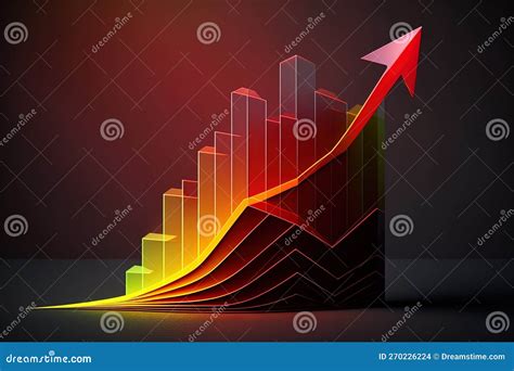 3d Graph Showing Rise In Profits With Arrow Growing Graph Business Chart Upward Trend Growth
