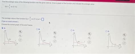 Solved Find The Average Value Of The Following Function Over Chegg