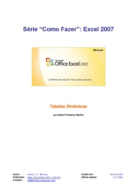 Pdf 52037118 Series Como Fazer Excel 2007 Tabelas Dinamicas Dokumen Tips