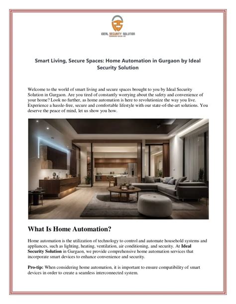 Ppt Smart Living Secure Spaces Home Automation In Gurgaon By Ideal