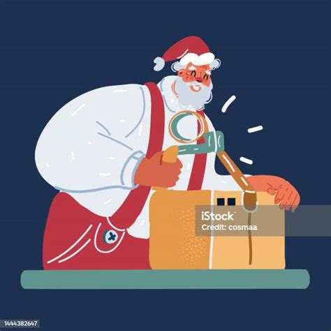 선물 상자를 포장하는 산타클로스의 만화 벡터 삽화 연말연시의 선물 선물에 대한 스톡 벡터 아트 및 기타 이미지 선물 12월 겨울 Istock