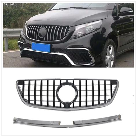 메르세데스 벤츠 비토 V260 W447 2016 2018 Gt 프론트 레이싱 그릴 블랙 자동차 교체 바디 상단 범퍼 후드